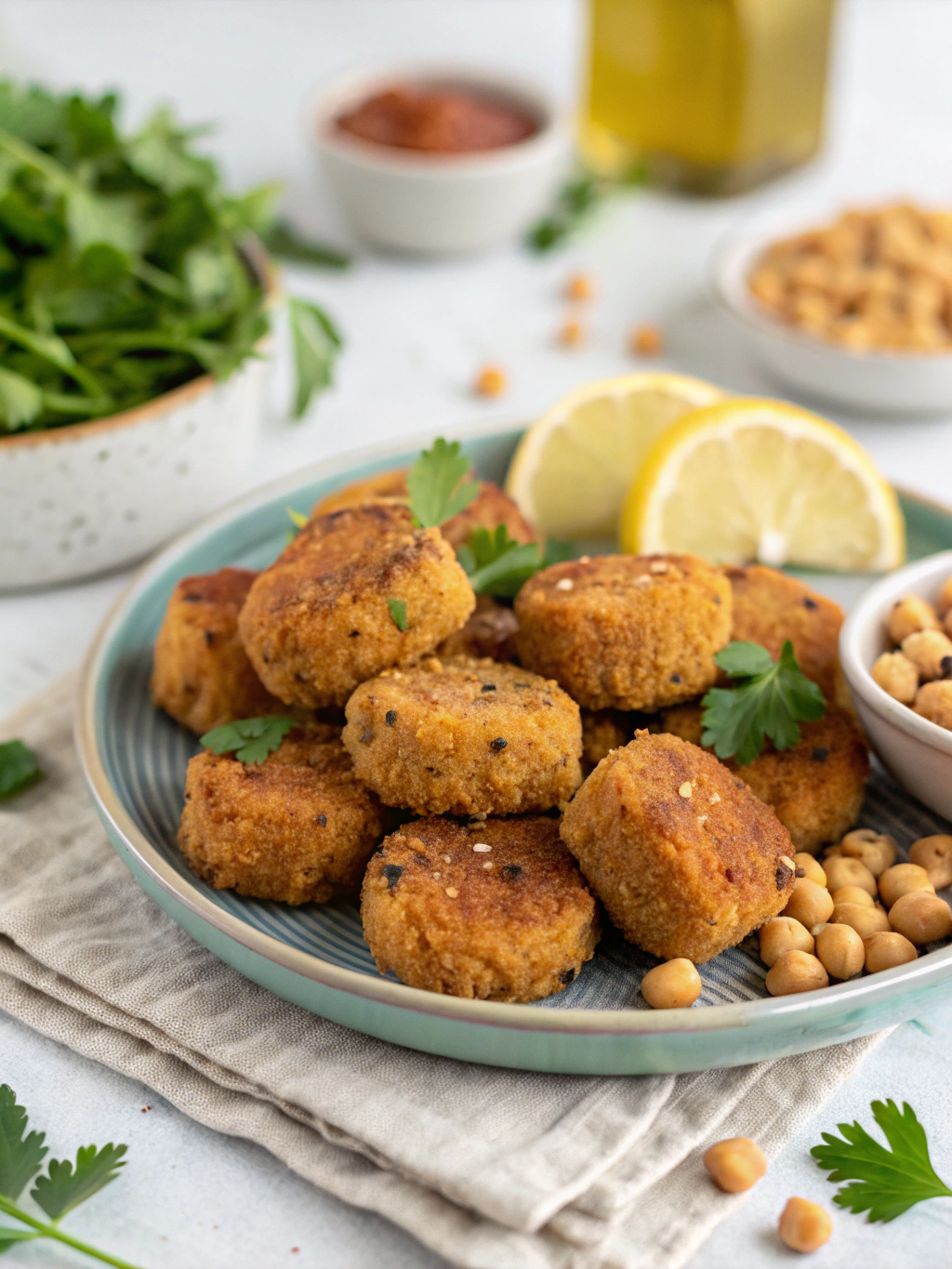 Crispy Vegan Chickpea Nuggets with Dipping Sauce